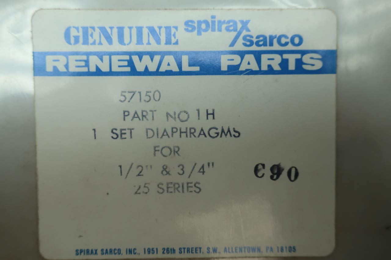 Pack of 2 SPIRAX SARCO 57150 Valve DIAPHRAGMS for 1/2IN & 3/4IN D650305