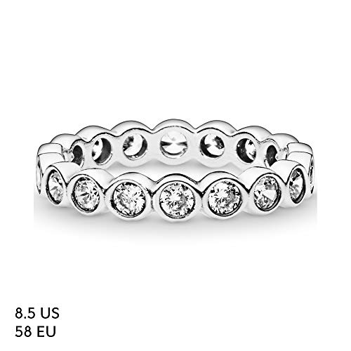 Pandora Jewelry Band of Stones Cubic Zirconia Ring in Sterling Silver, Size 8.5