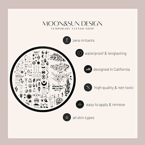 Realistic Temporary Tattoo | 250 Mix & Match Minimalistic set | fake tattoos | temporary tattoos for women Men | temporary tattoos adult | Waterproof and Long Lasting