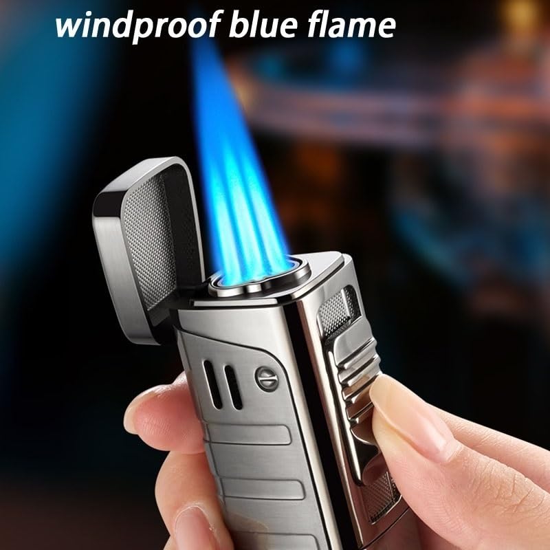 New Gas Lighter, Triple Windproof Flame, Reusable, Easy to Carry, Suitable for Father's Boyfriend As A, Daily Use (Color : C3)