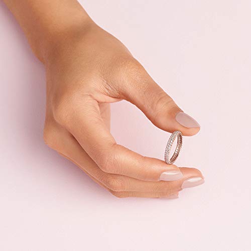 Pandora Jewelry Inspiration Within Cubic Zirconia Ring in Rose, Size 7