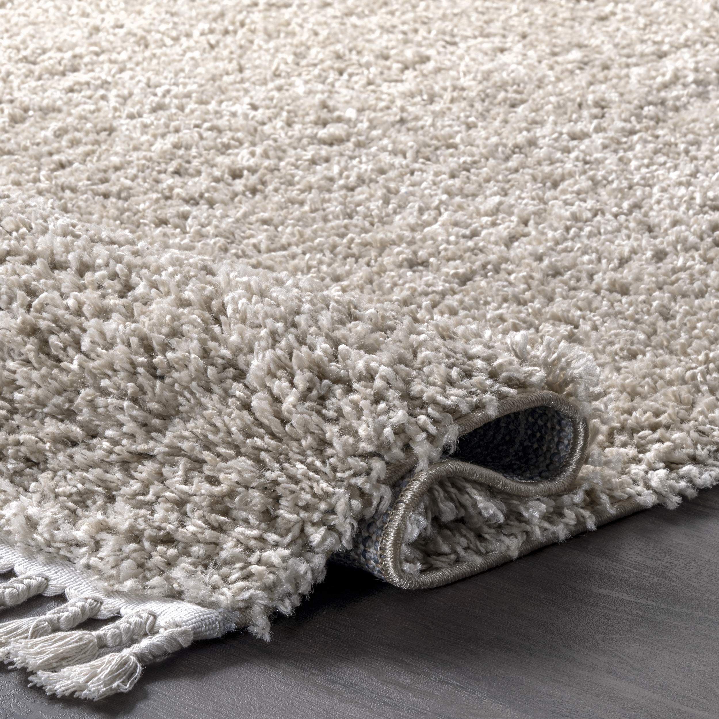 nuLOOM Gelina Soft Shaggy Tassel Plush Area Rug, 10x14, White