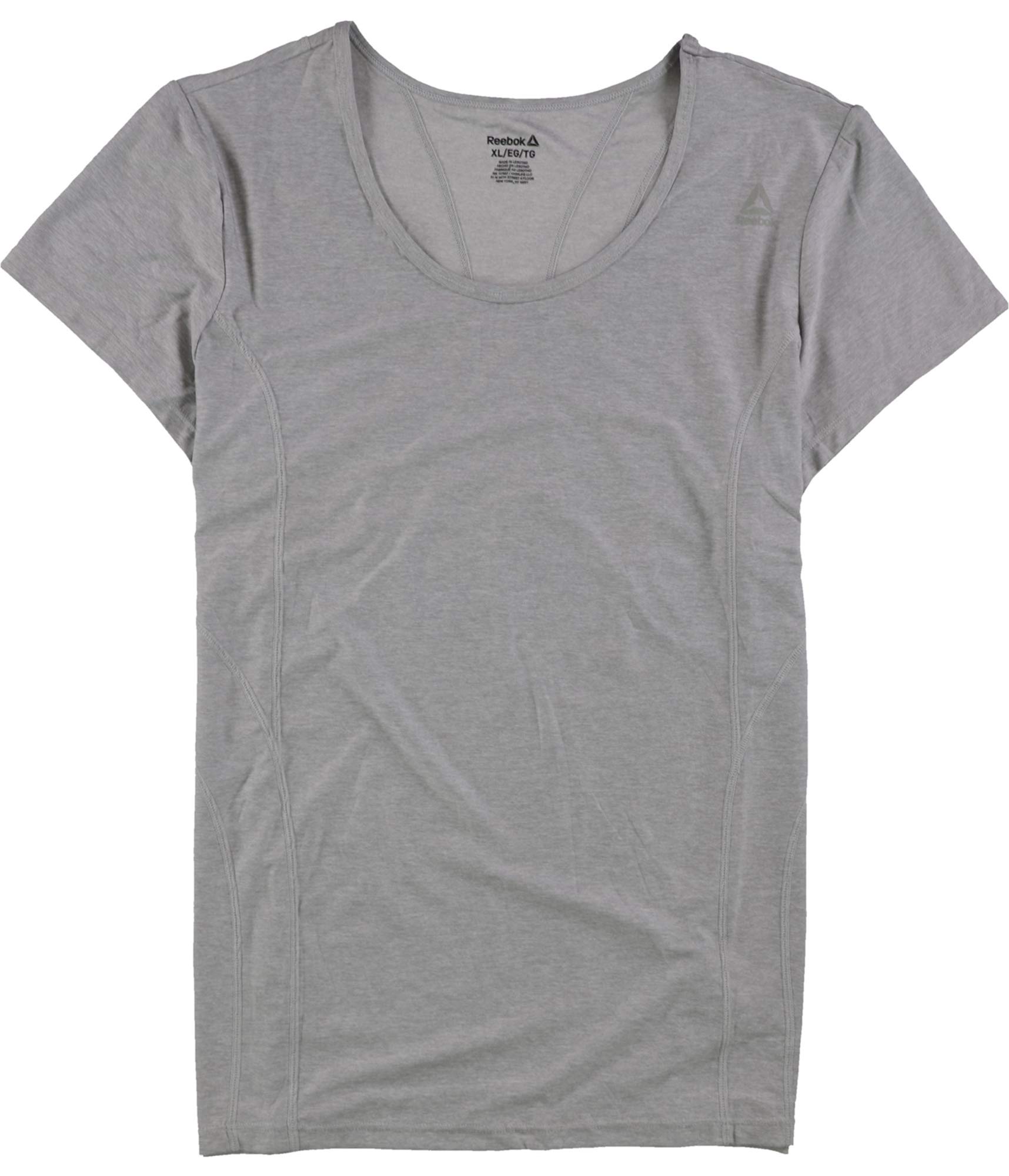 Reebok Women's Gym & Workout T-Shirt - Dynamic Fitted Performance Short Sleeve Athletic Top, Dynamic Ss Silver Sconce Heather, X-Large