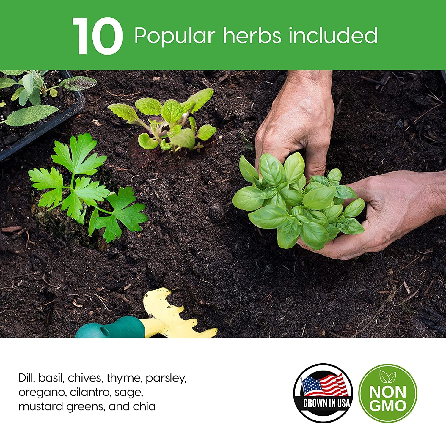 REALPELATED Indoor Herb Garden Kit 10 Non-GMO Herbs- Window Herb Garden Kit with 10 Reusable Pots, Herbs, Drip Trays, Soil Discs - Window Plant Growing Kit - Kitchen Herb Garden Kit Herb Garden Gift