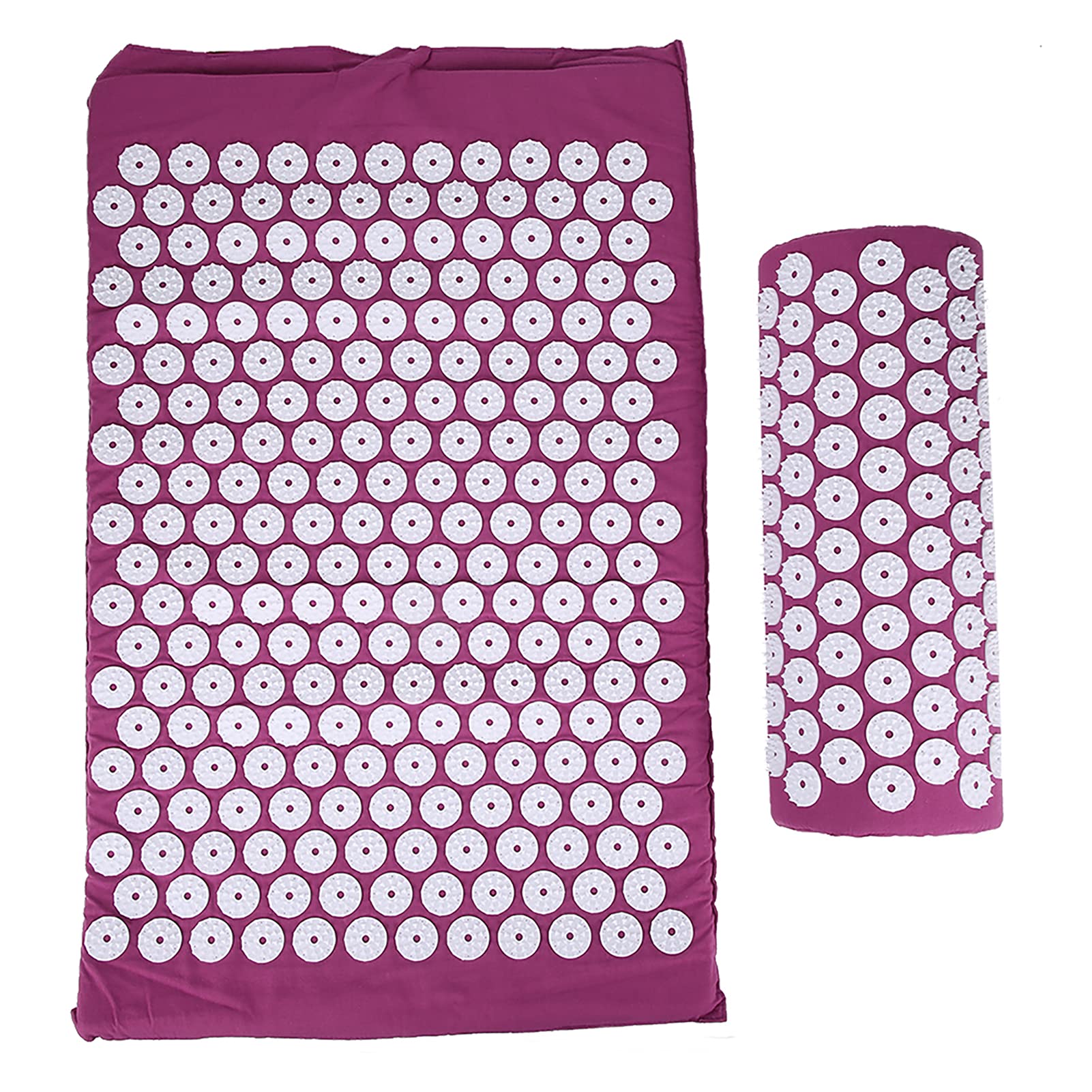 Vifemify Acupressure Cushion Pillow Set Acupuncture Massage Yoga mat Pain Relief with Tote Bag Convenient and Practical(Purple)