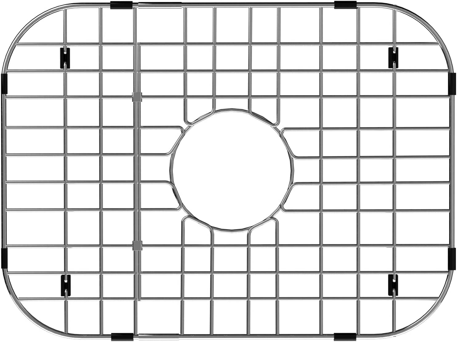 SANNO Kitchen Sink Grate Sink Protector for Kitchen Sink, Stainless Steel Grid Sink Protector Kitchen Sink Rack Bottom of Kitchen Sink,Center Drain,18"L X 13.4"W