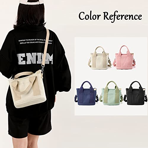 WITATAOGE Large Capacity Multi-Pocket Handbag Canvas Tote Crossbody Shoulder Bag Top Handle Purse for School Daily Travel (Green)