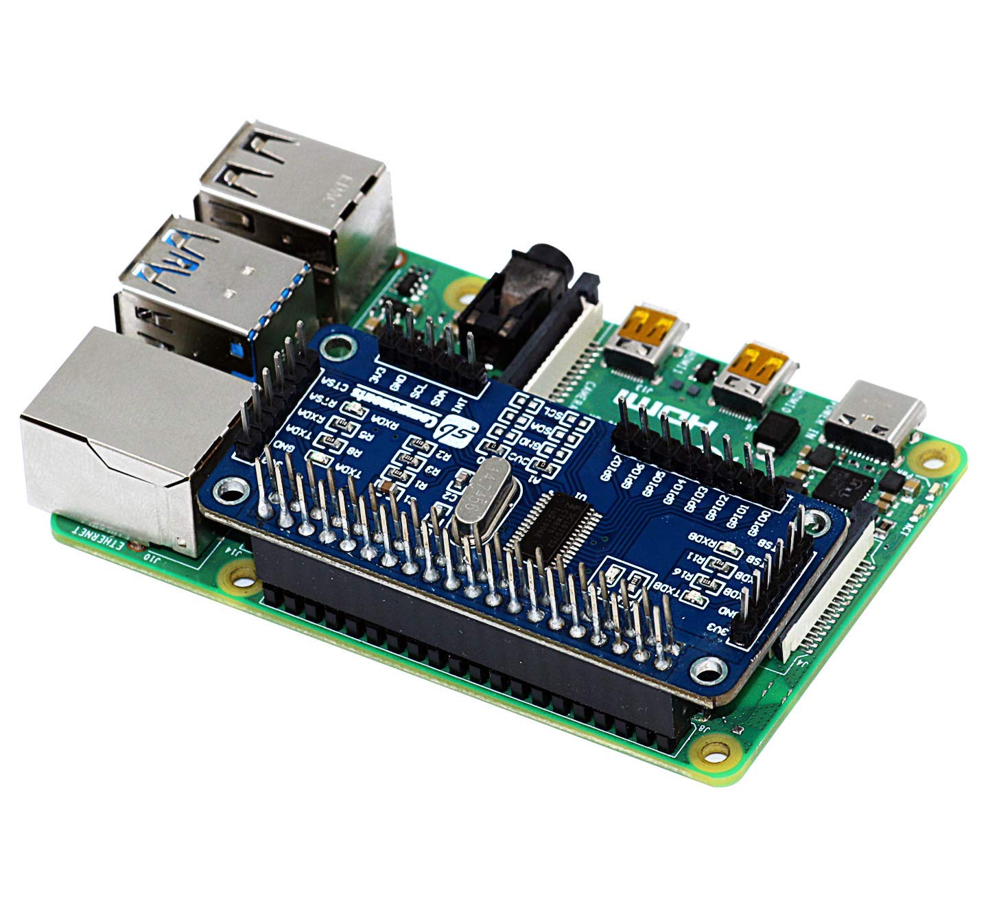 sb components Raspberry Pi Serial Expansion HAT, Provides I2C Interface & 2-Channel UART HAT for Raspberry Pi 4B/3B+/3B/2B/B+/A+/Zero and Zero W | Serial HAT for Raspberry Pi