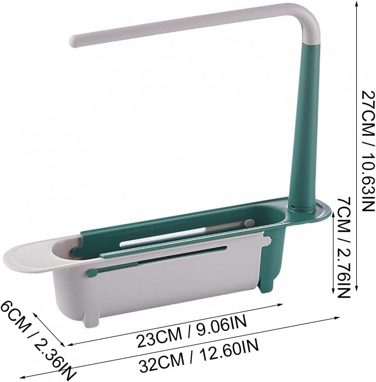 weiwie Tropimart Telescopic Sink Shelf - Adjustable Sink Storage Rack, Drainer Sink Tray Sponge Soap Holder, Adjustable Length 2-in-1 Sink Organizer, Telescopic Sink Storage Rack (Blue)