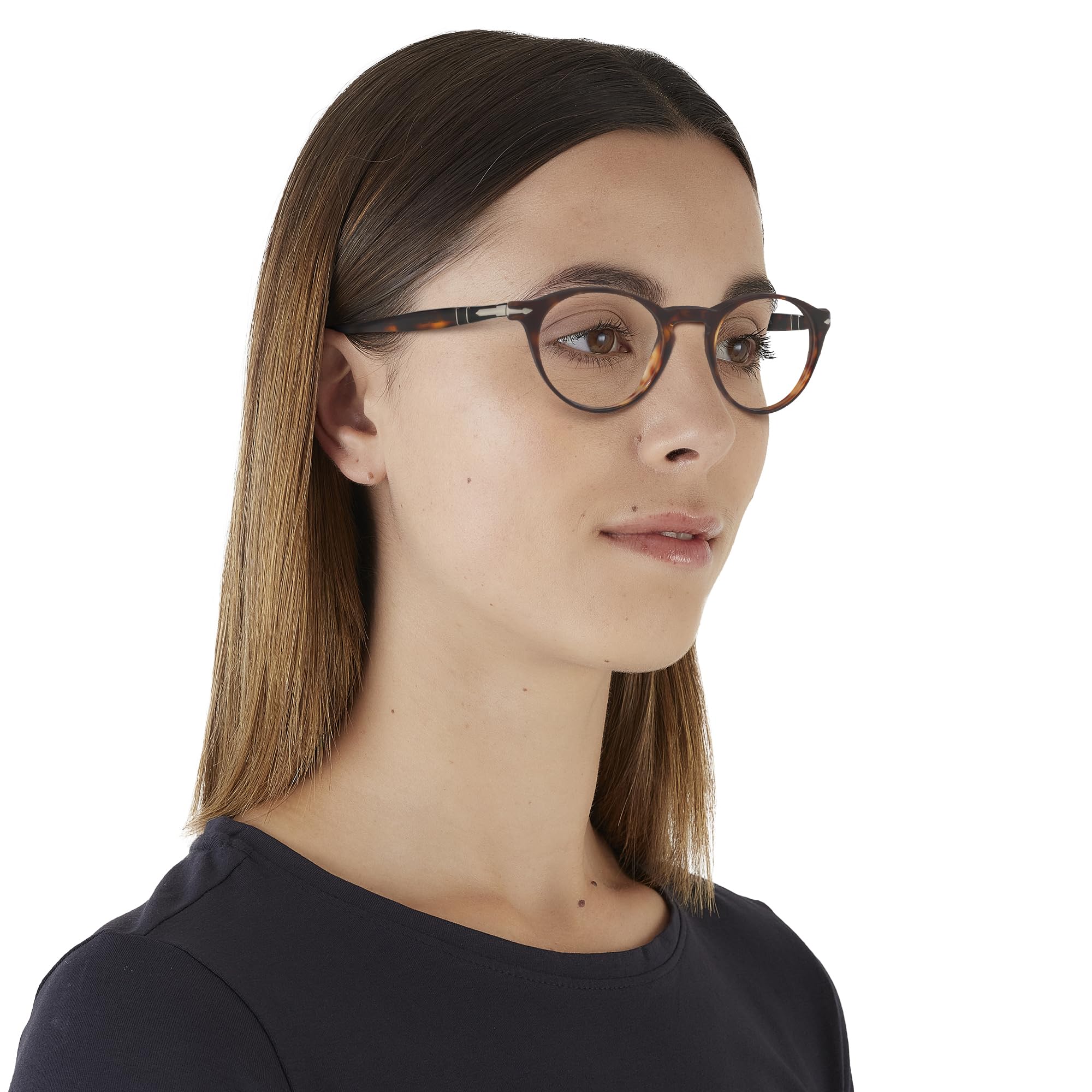 Persol Women's PO3092V Round Prescription Eyewear Frames, Havana/Demo Lens, 50 mm