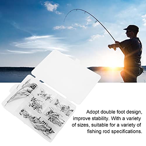 Vifemify Rugged Double Foot sea Rod Coil Ceramic sea Rod line Durable Coil Fishing Gear Guide Rings with Storage Box