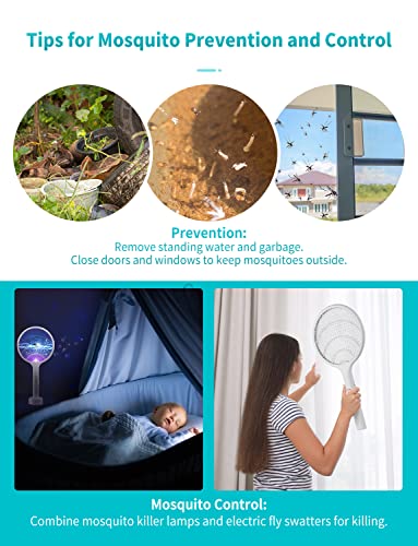 YISSVIC Electric Fly Swatter 4000V Bug Zapper Racket Dual Modes Mosquito Killer with Purple Mosquito Light Rechargeable for Indoor Home Office Backyard Patio Camping
