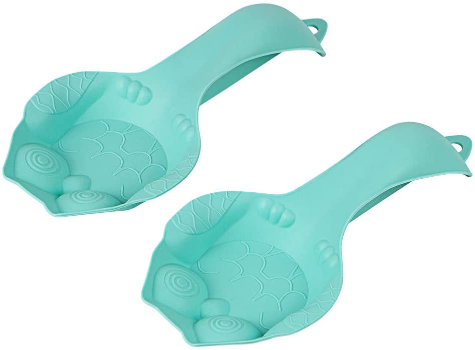 Webake Silicone Spoon Rest 2 Pack for Stove Top, Owl Shape Cooking Spoon Holder, Ladle Holder, Spatula Holder for Kitchen, Dining Table, Fork, BBQ Brushes, Tongs