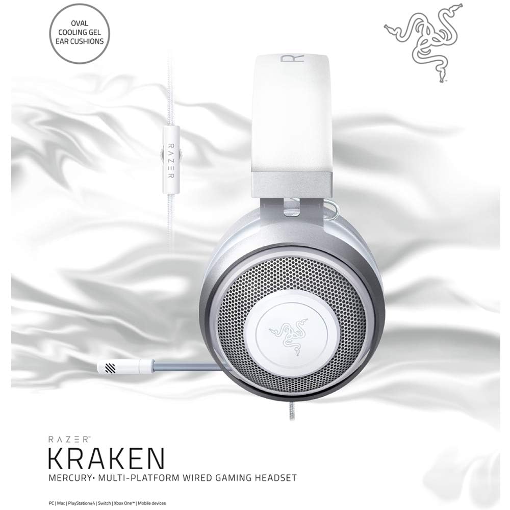 Razer Kraken X - Multi-Platform Wired Gaming Headset (Bendable Cardiod Microphone, Custom-Tuned 40mm Drivers, 3.5mm Connection, Oval Ear Cushions, Adjustable Headband) Mercury