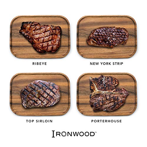 Ironwood Gourmet Small Steak Board, 7.5 x 10.5 x 0.5 inches, Brown