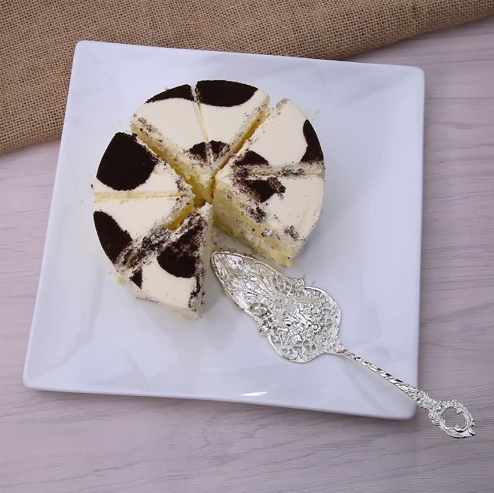 Singring Cake Knife and Server Set Wedding Cake Serving Set Zinc Alloy Cake Knife Shovel Silver Plated Set Birthday Cake Cutter