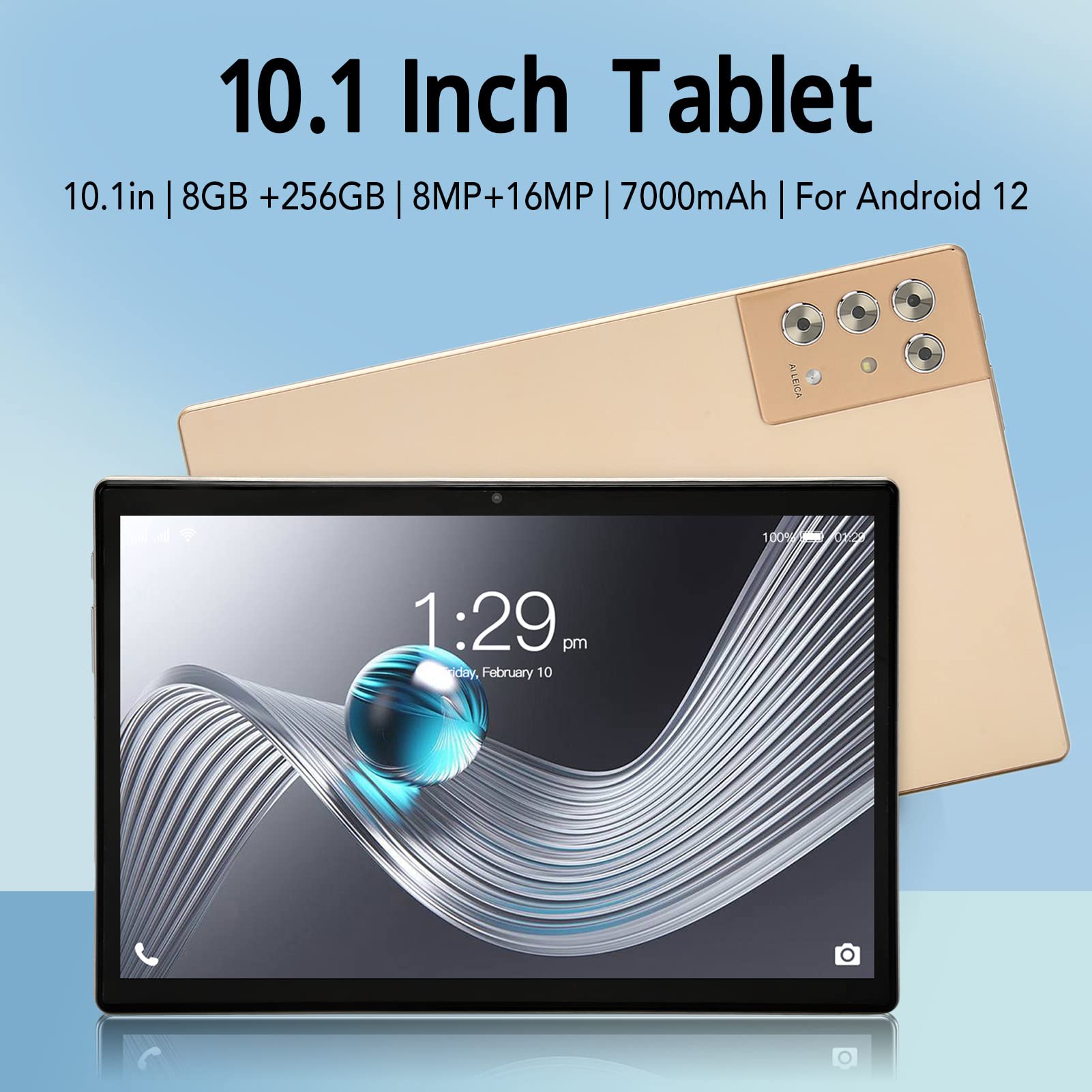 Tablet, S30 pro 10.1 Inch FHD Touch Screen 5G WiFi Dual Band Tablet PC for Android12, 8GB RAM 256GB ROM, 7000mAh Octa Core 4G LTE Tablet with Dual Camera for Home Office