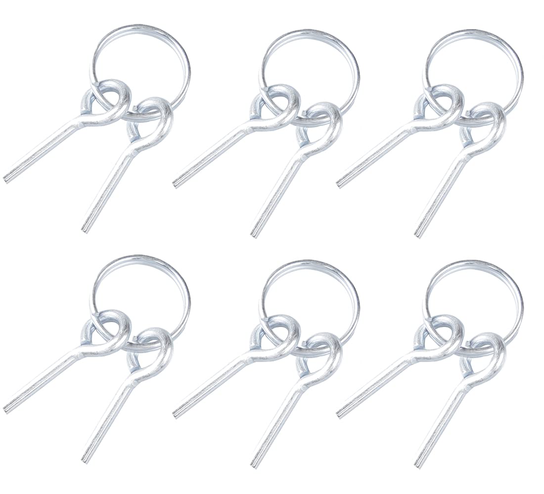 Tent Pole Rings and 2 Pins, 6 PCS Stainless Steel Galvanized Tent Building Tool, Tent Pole Accessories for Camping and Hiking.