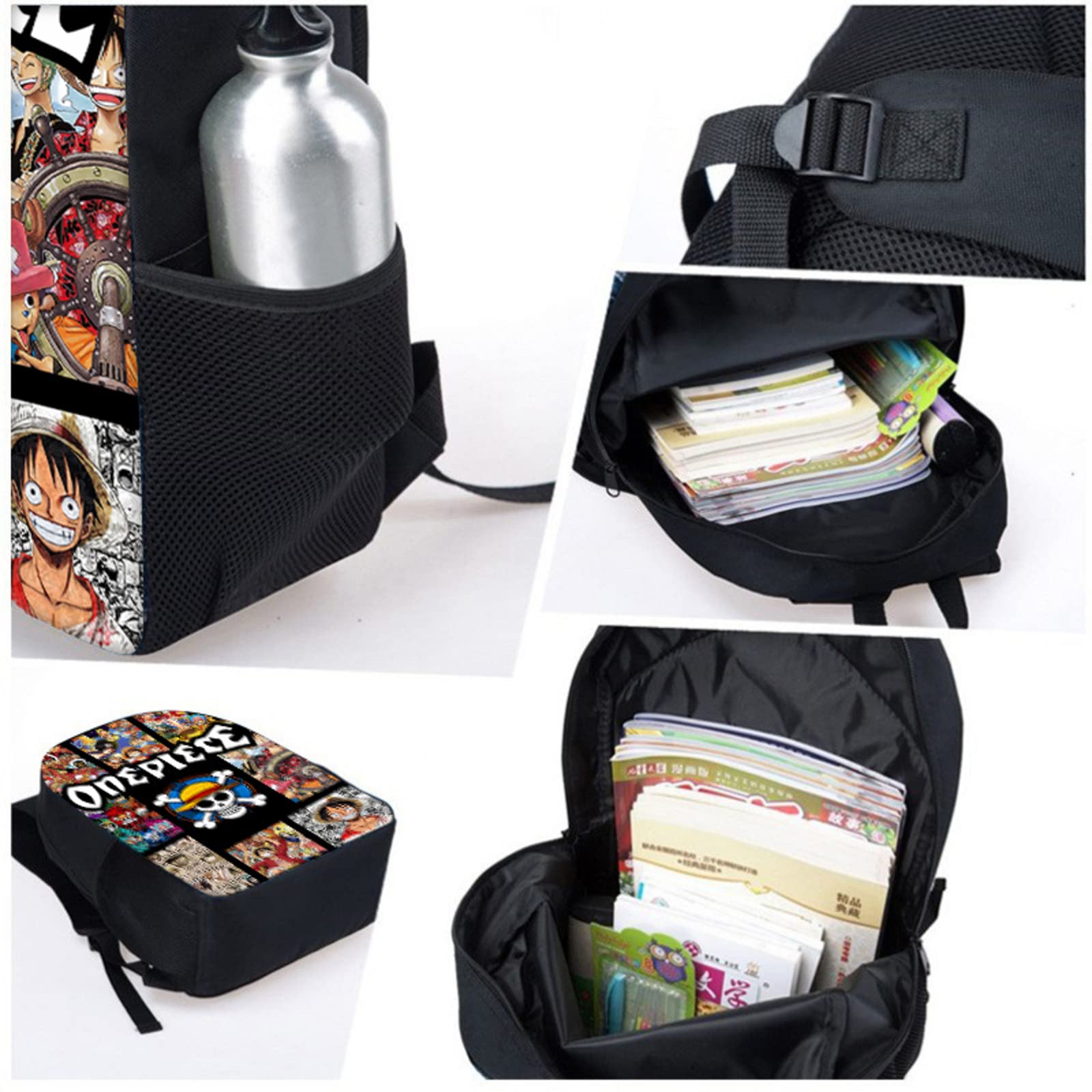 Rhukot Anime Backpack Cartoon Laptop Backpack Straw Hat Crew Backpack 17 Inch For Mens Boys And Girls 2-One Size