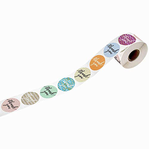 S SNUOY Thank You Stickers Thanksgiving Roll Sticker Labels Envelope Seal Stickers Wrapping Paper 500pcs/roll Xmas Gift Stickers(1 inch,500pcs)