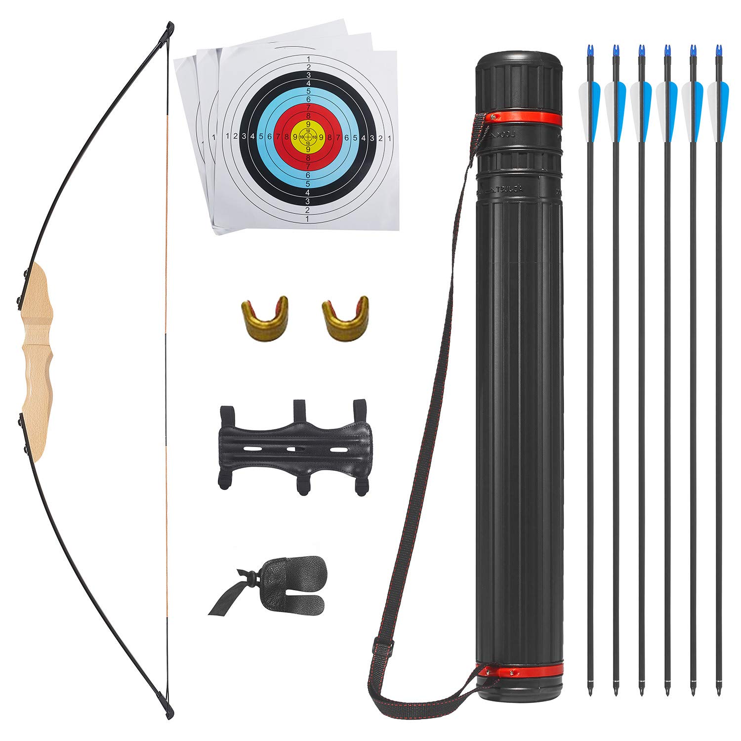 NiY Takedown Recurve Bow and Arrow Set Hunting Longbow Archery Bow and Arrow for Adults 30-40lbs (Vulture, 30lb)