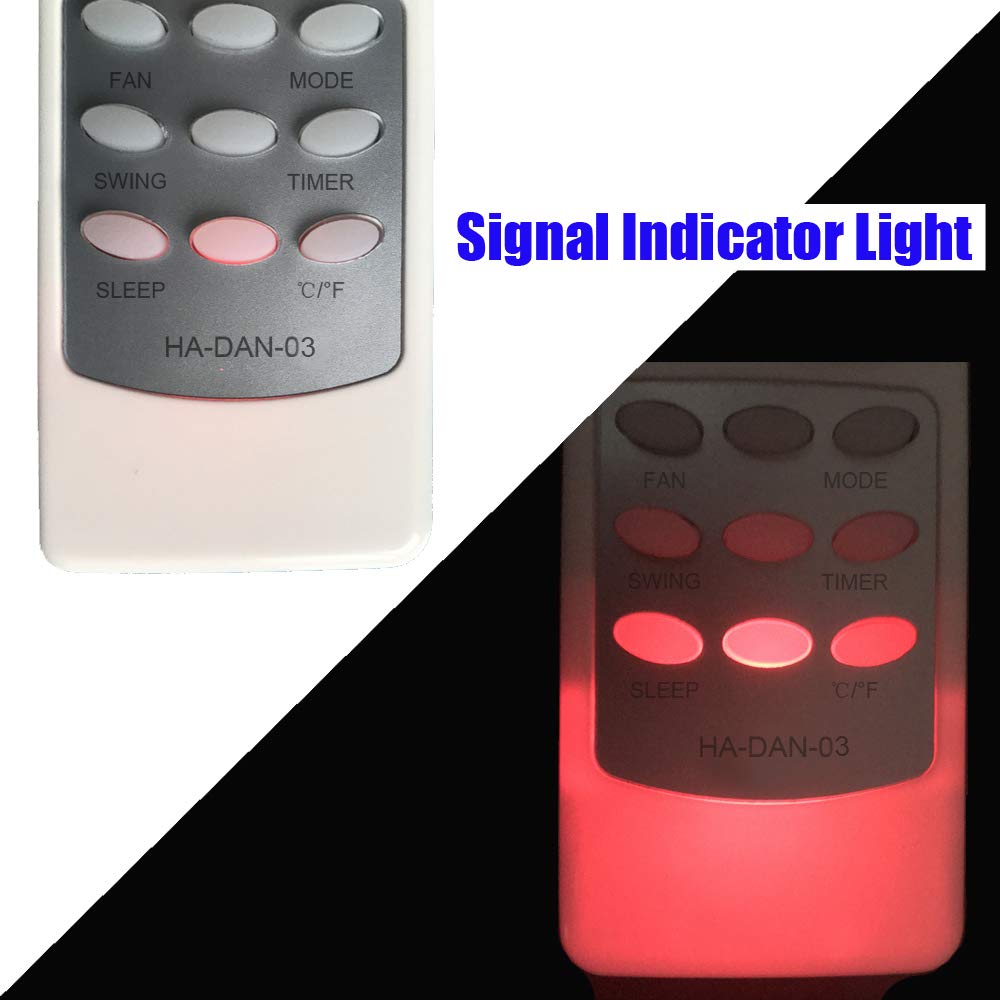 Replacement for DANBY Air Conditioner Remote Control for Model DPA120E1BDB DPA120E1WDB DPA100EAUWDB DPA100EAUBDB DPA120EAUWDB DPA120EAUBDB DPA120HEAUBDB DPA140HEAUBDB DPA140HEBUBDB DPA140HEAUWDB
