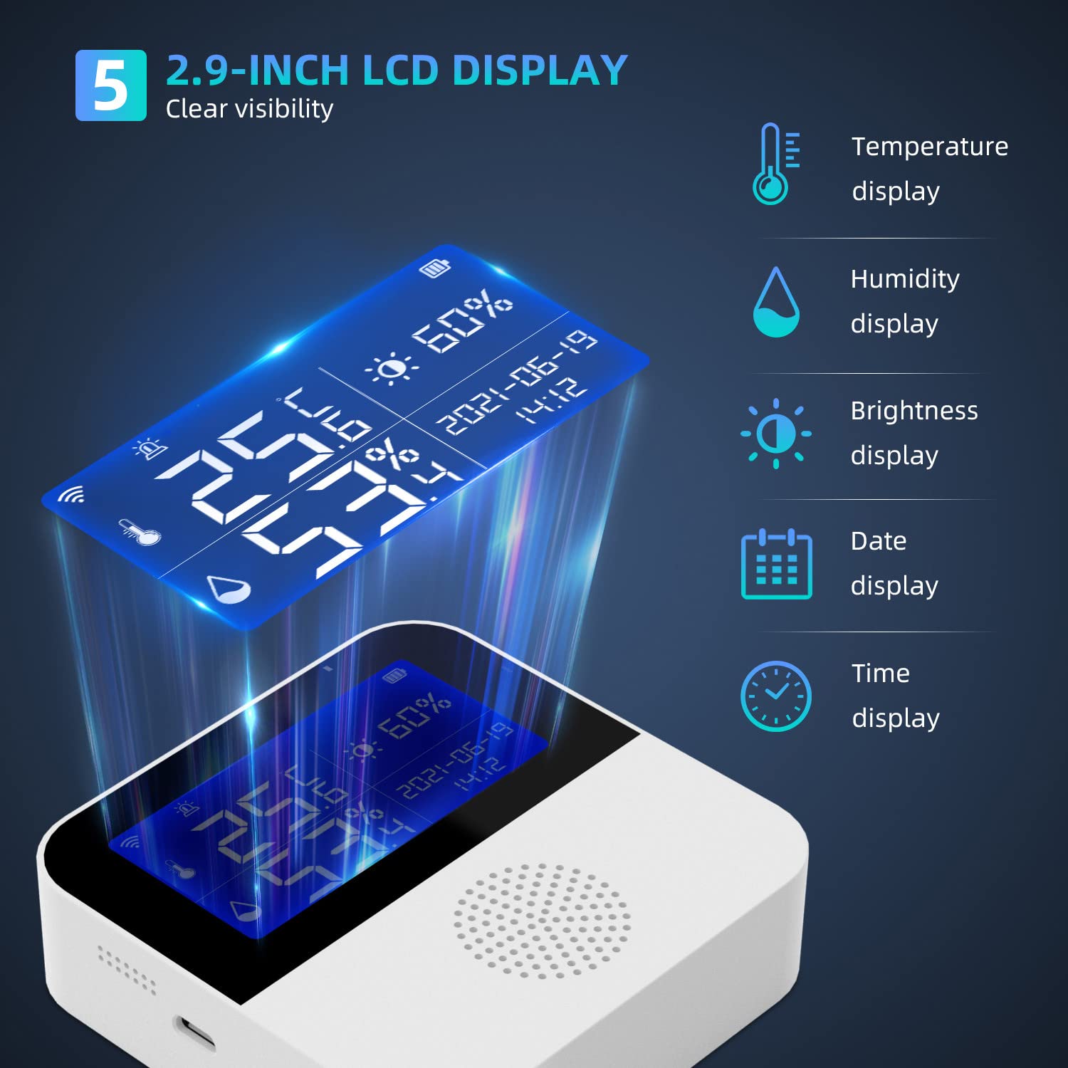 Wi-Fi Temperature Hygrometer Sensor with Probe, Indoor Thermometer Humidity Sensor, If Link with a TUYA Plug or IR Remote, Smart Control Heating Fan Cooling & Humidifier Compatible with Alexa