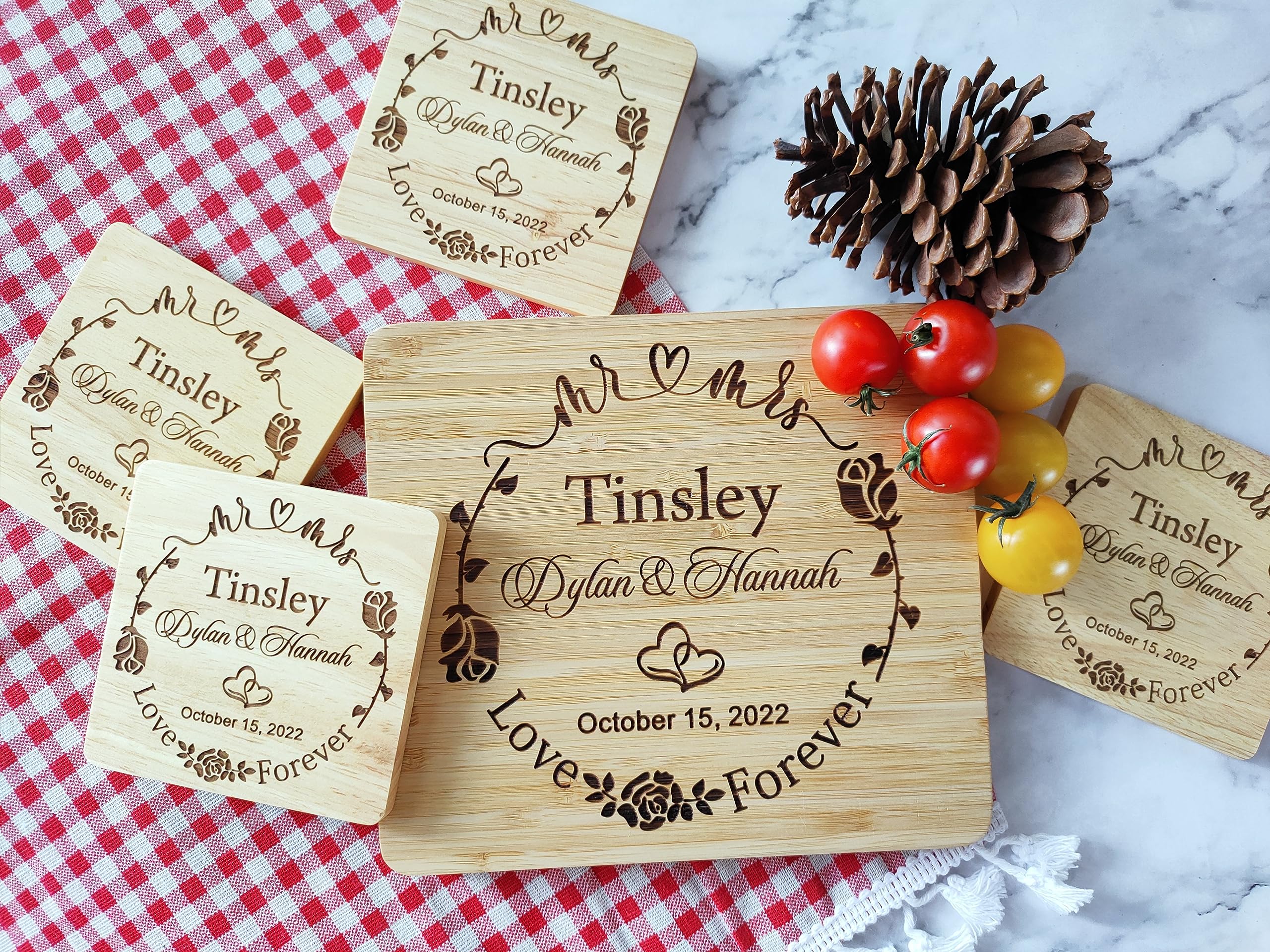 Wedding gifts, Personalized Cutting Boards for Couples, Anniversary, Christmas,Valentines Day, Housewarming Gift - Handmade Customizable Wooden Kitchen Decor Gift for New Homeowners