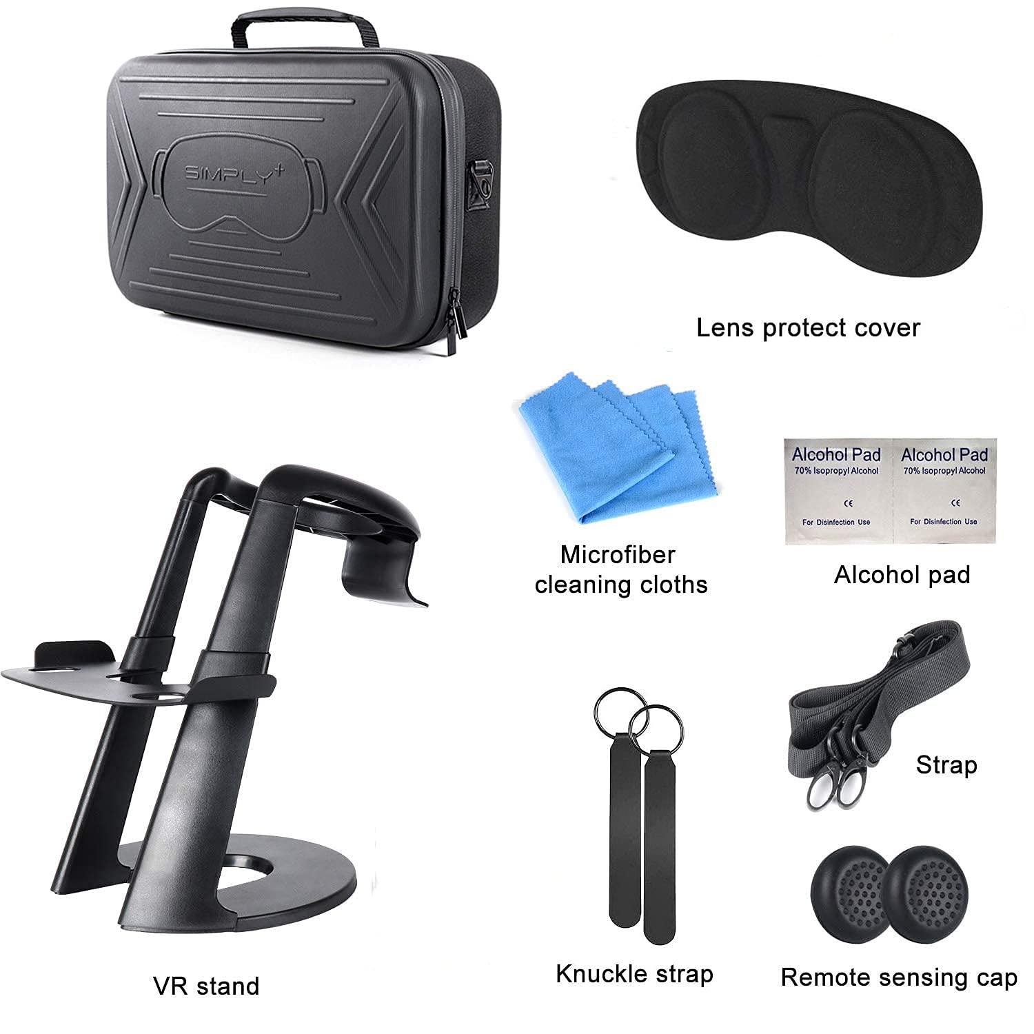 SIMPLY + Travel Case for Oculus Quest 2 /Elite Head Strap/Halo Strap Carrying VR Gaming Headset, Hard Storage Bag Go, Touch Controllers Accessories, 13*9*5.1 inches (Renewed)