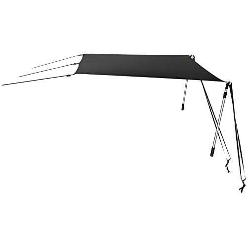 VEVOR T-Top Sun Shade Kit 6' x 5', UV-Proof 600D Polyester T-top Extension Kit with Rustproof Steel Telescopic Poles, Waterproof T-Top Shade Kit, Easy to Assemble for T-Tops & Bimini Top