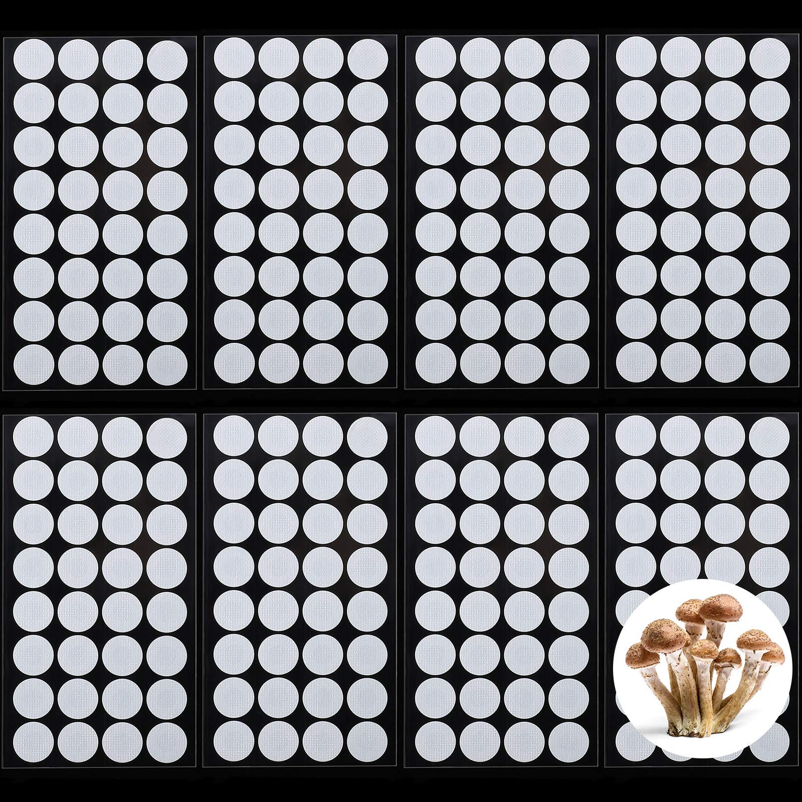 Synthetic Filter Paper Stickers 20 mm 0.3 Îźm Filter Disc Mushroom Applied Under Wide Mouth Jar Lid for Mushroom Cultivation (256)