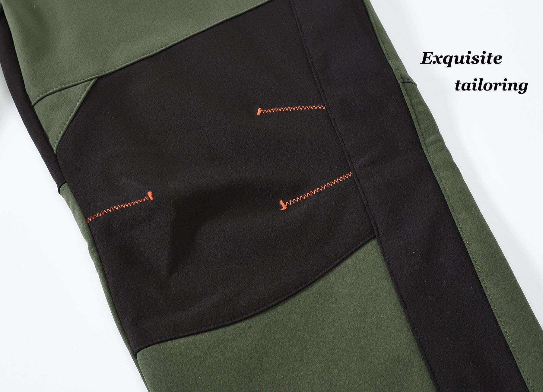 Rdruko Men's Snow Ski Pants Waterproof Insulated Winter Outdoor Hiking Fleece Pants with Belt(Army Green, US M)