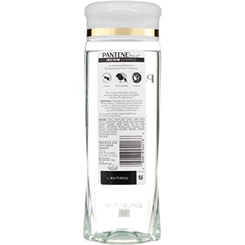 Pantene Pro-V Sheer Volume Free Flowing Fullness Shampoo 12.60 oz (Pack of 4)