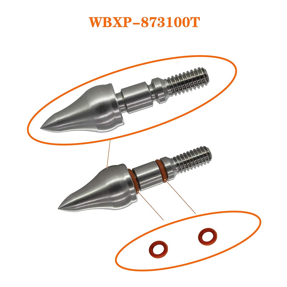 Wisdom Stainless Steel Archery Field Points 100 Grains, Easy Pull Various,OD 9/32"(7.14mm) 19/64''(7.54mm) 5/16''(7.94mm) 11/32''(8.73mm) Screw in Archery Field Tips (11/32''Combo Point, 100grains)
