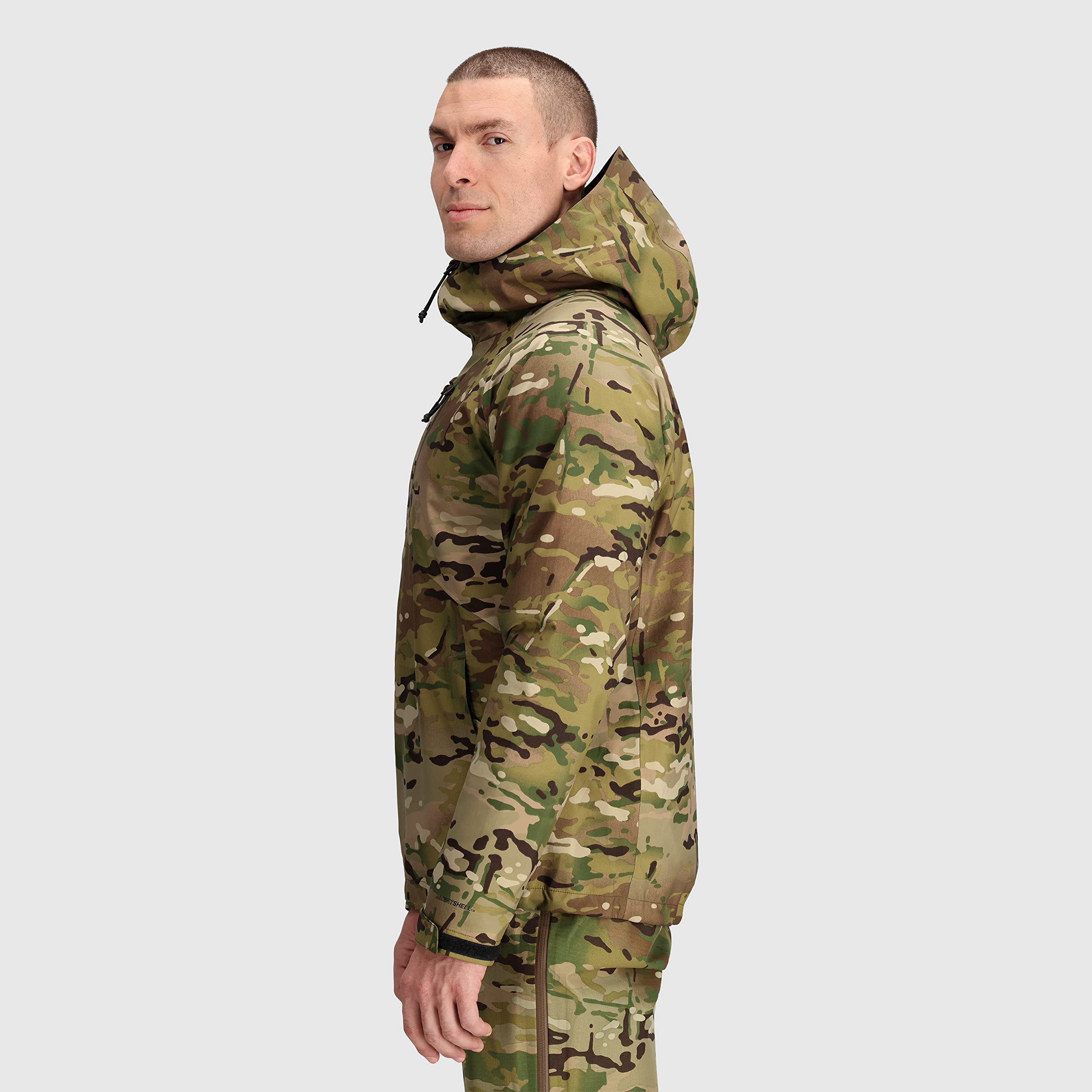 Outdoor Research - OR Pro Allies Microgravity Jacket - Multicam - Lightweight Camo Rain Jacket, Waterproof, Helmet Compatible