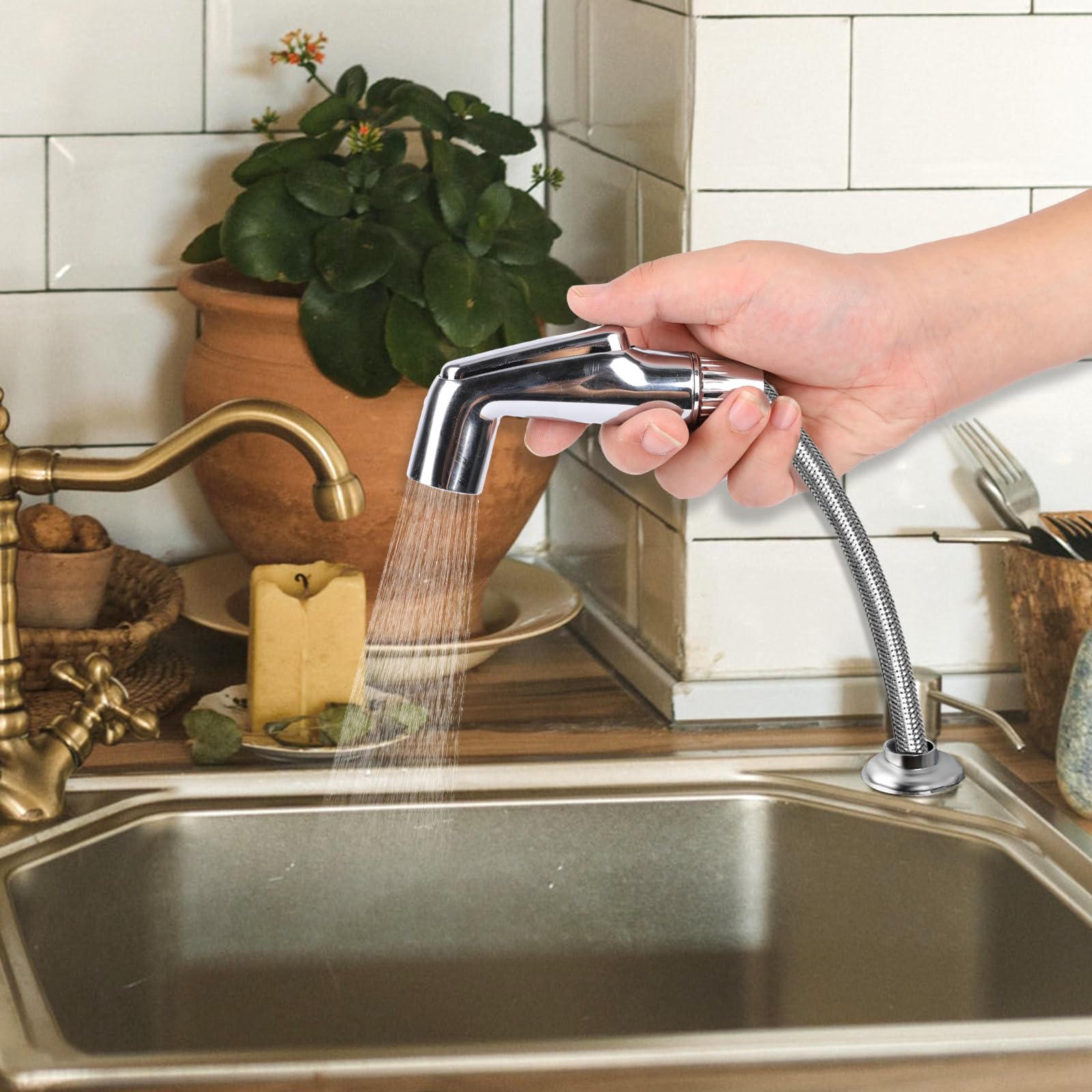 Sink Sprayer Head, Sprayer for Kitchen Sink Side Spray Head Faucet Sprayer Head Replacement Sink Sprayer Attachment Pull Out Kitchen Sink Faucet Sprayer Head