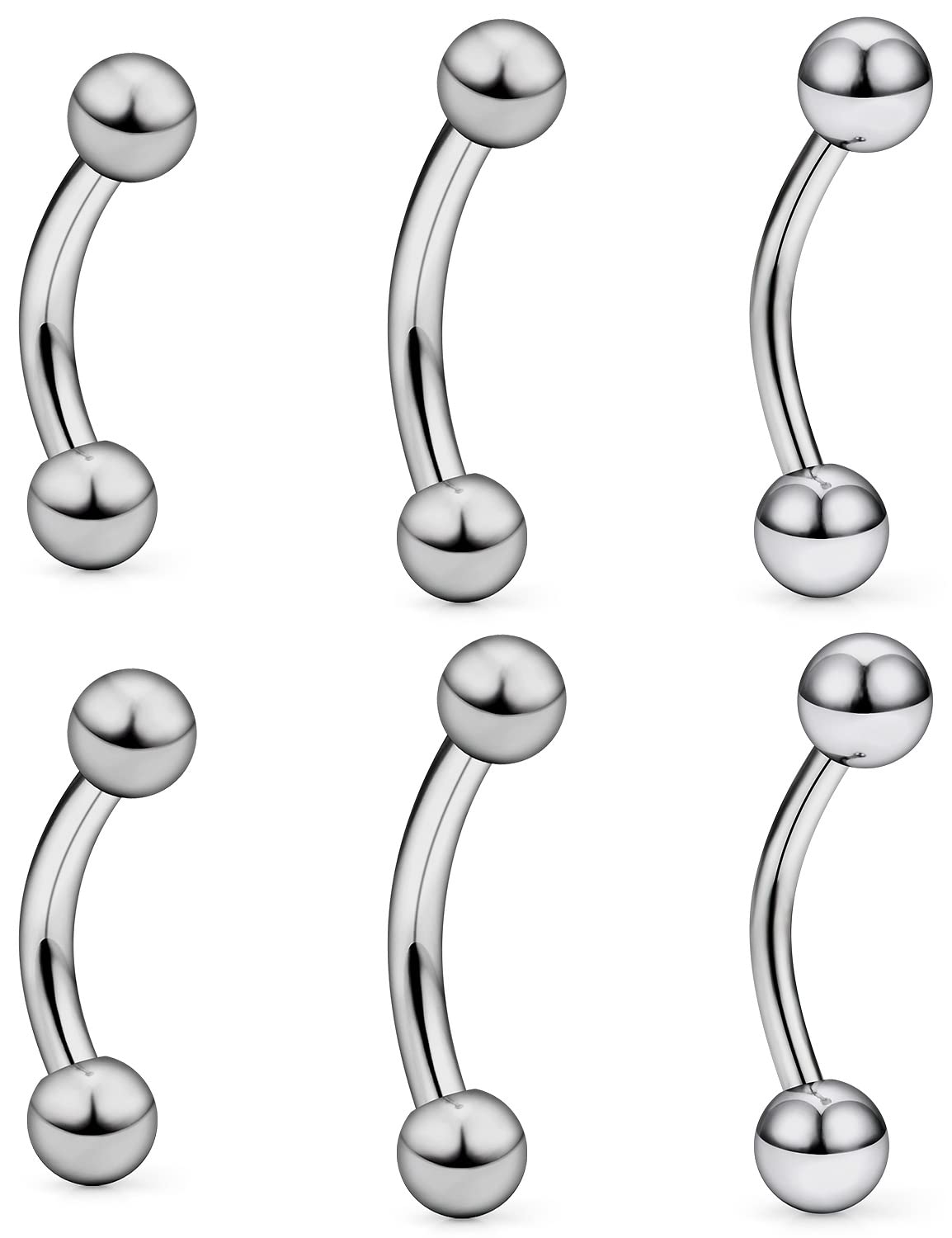 Vsnnsns 14G G23 Titanium Daith Rook Earring Piercing Curved Barbell Eyebrow Rings Snake Eyes Tongue Rings Piercing Jewelry Cartilage Tragus Forward Helix Piercing Jewelry for Women Men 8mm 10mm 12mm