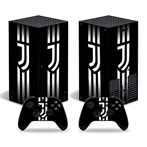 Skin sticker kit compatible with Xbox X + Set 4 pairs free rubber pads x Joystick controller made in Italy 100% Vinyl Cover Scratch Resistant HD Quality - JUVENTUS BLACK for X version