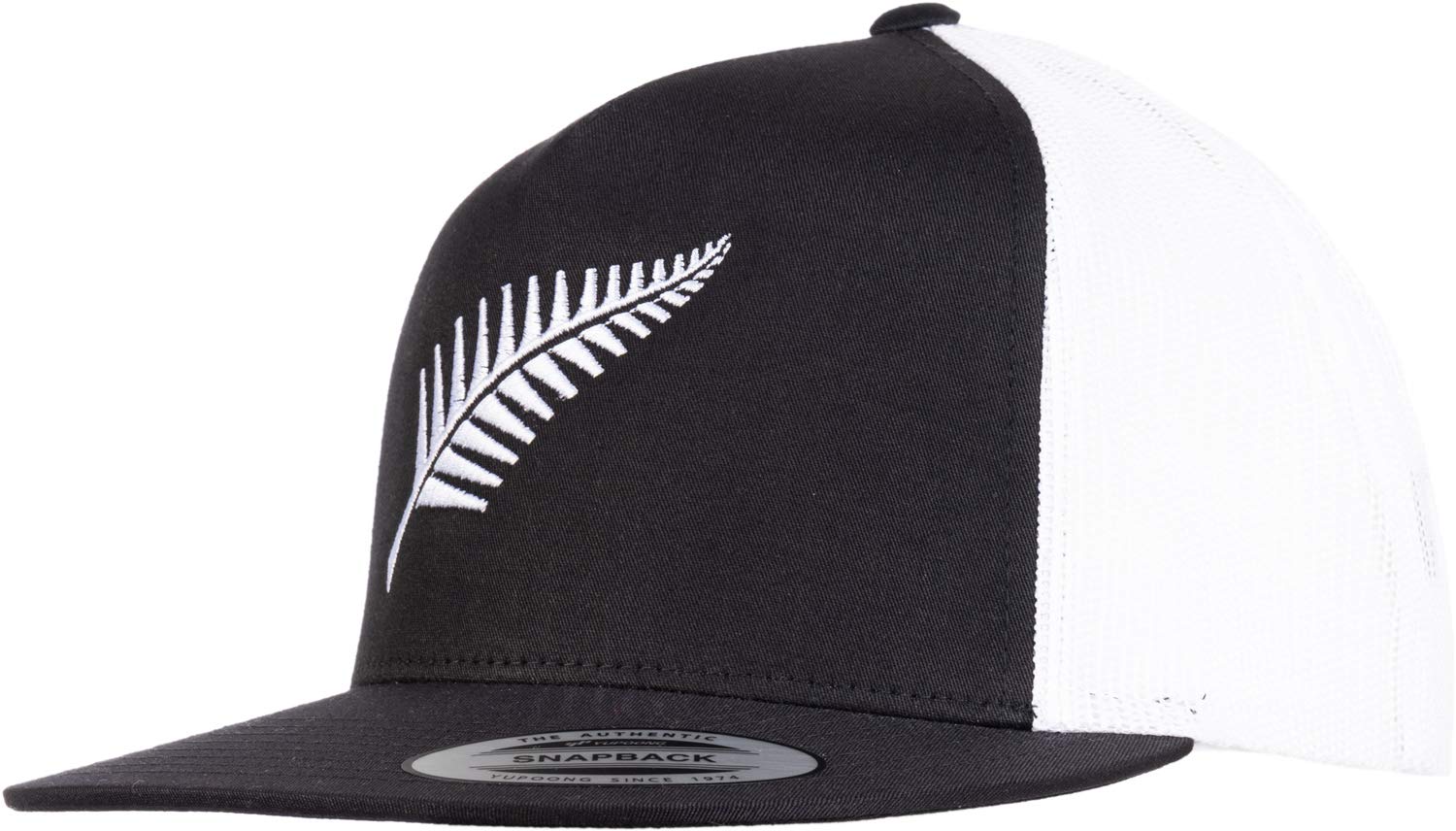 New Zealand Pride | Kiwi Silver Fern Southern Cross Black Baseball Cap Dad Hat-(Trucker, 2 Tone)