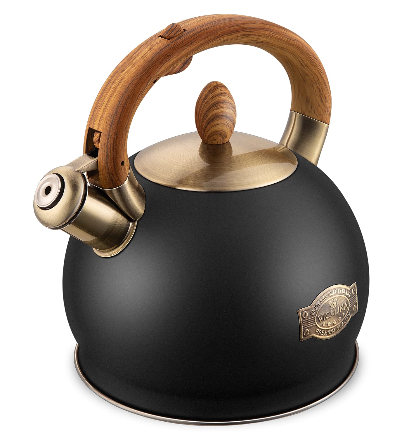 VICALINA Tea Kettle & Tea Pot, Stainless Steel Tea Kettle for Stove top, 2.64 Quart Whistling Loud Tea Kettles (Polished Gradient Green Blue)