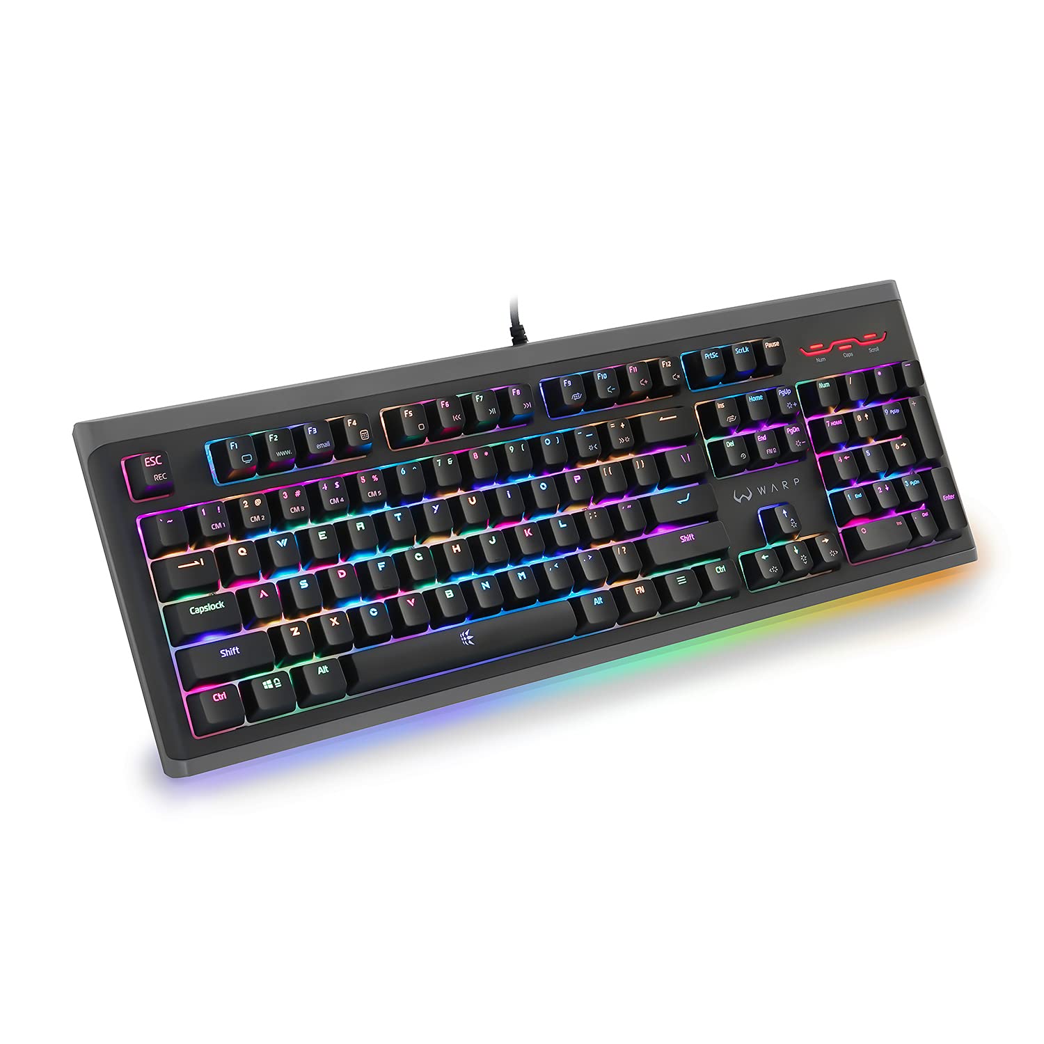 WIZMAX, WK1 PC Gaming Keyboard, USB Wired RGB Mechanical Gaming Keyboard - Customize LED Mode, Red Linear Manic Switch, High-End Aluminum Backplate for Windows PC Gamers [Black]