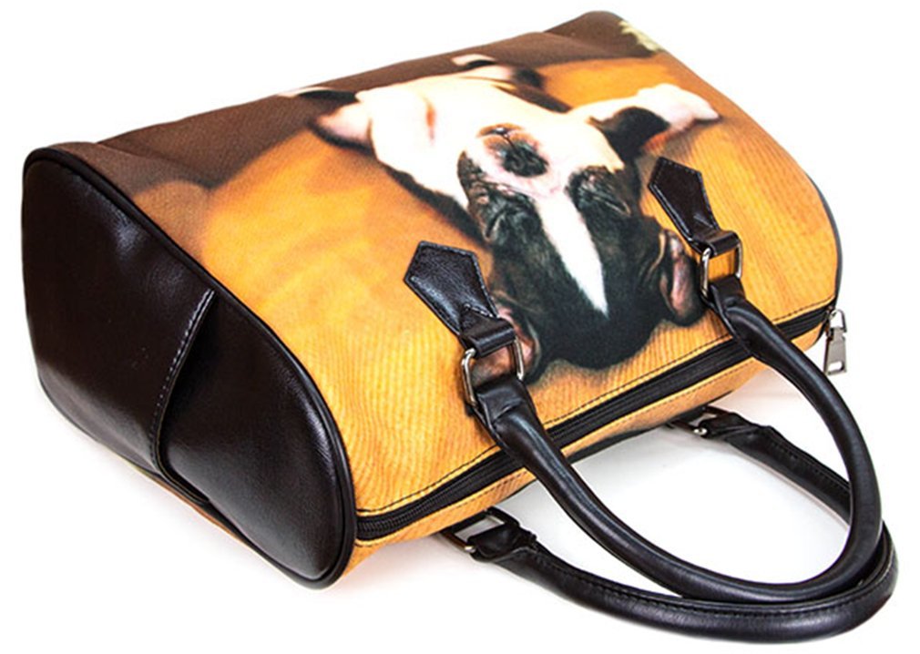 PU Leather Women Barrel Type Handbgas Top-Handle Bags with The Nightmare Before Christmas Print