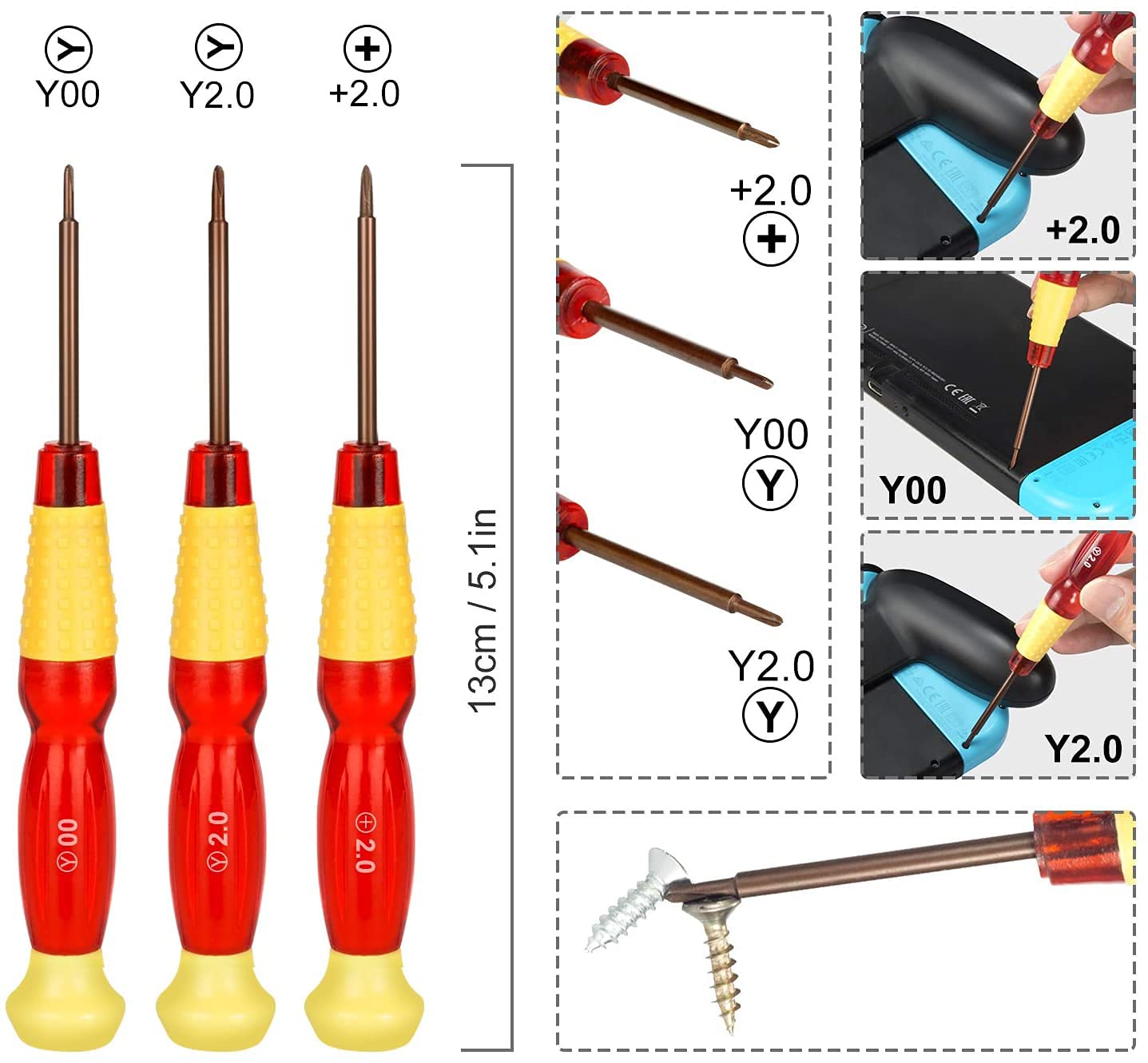 Repair Kit for NS Switch, Younik 17 in 1 Switch Screwdriver Set, Screwdriver Game Bit Repair Tool Kit for NS Switch/Switch Lite/J-Con/DS/NES/SNES/DS Lite/GBA