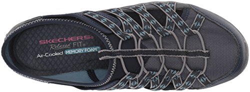 Skechers Women's Reggae Fest-Marlin-Fisherman Open Back Mule Relaxed Fit & A/C Memory Foam Water Shoe, Navy, 9 M US