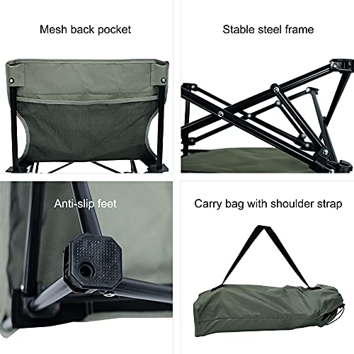 TIYASTUN Low Beach Chairs for Adults,Lightweight Camping Chair, Camp Chair, Folding Chairs for Outside Folding Lawn Chairs for Camping Beach Concert, Low Profile Low Back