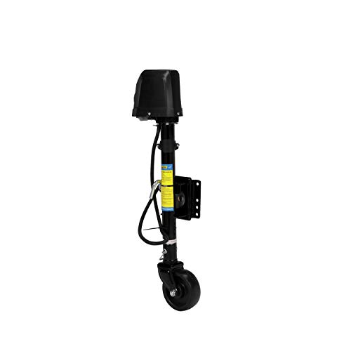 Seachoice Electric Trailer Jack w/Caster and 7-Way Connector, Max Load 1,500 Lbs., 6 in. Wheel Size, 10 in. Travel, Black