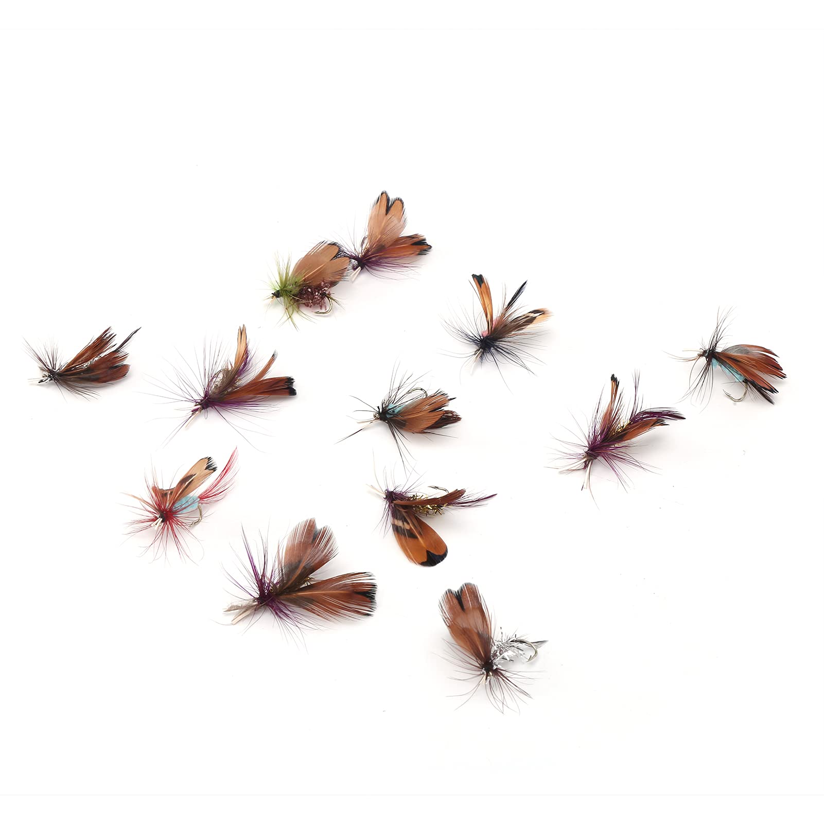 Vifemify 12 Carbon Steel Fly Fishing Lures simulate Moths Butterflies Insects Flying Lures Fishing Tools Sturdy and Durable