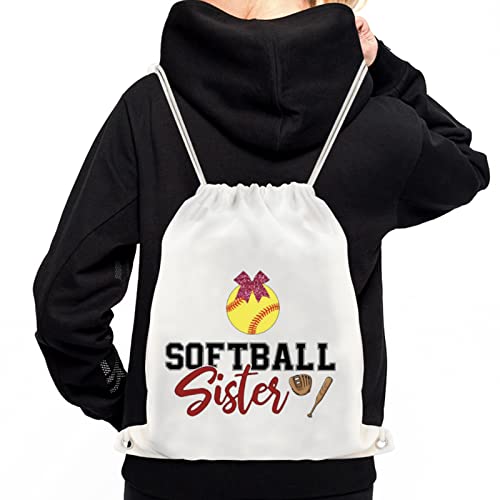 WCGXKO Softball Gift Softball Sister Backpack Softball Team Gift Girls Softball Enthusiasts Softball-Themed Gifts (Softball Backpack)