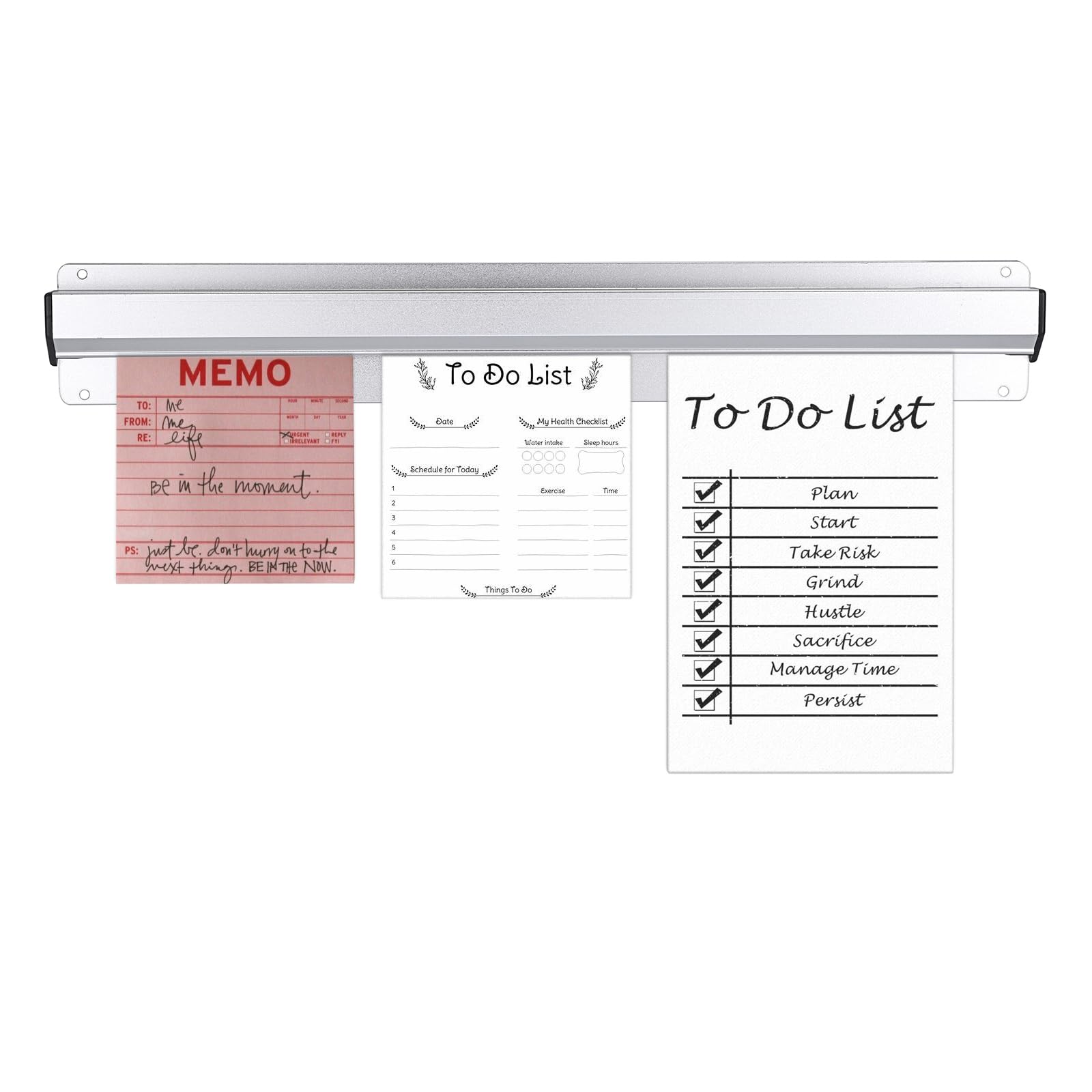 OwnMy 16 Inch Ticket Holder for Restaurant Receipt Holder Organizer Kitchen Slide Check Rack, Aluminium Order Holder Bill Ticket Display Rack Wall Mount Job Ticket Holder for Cafe Bar Office, Black