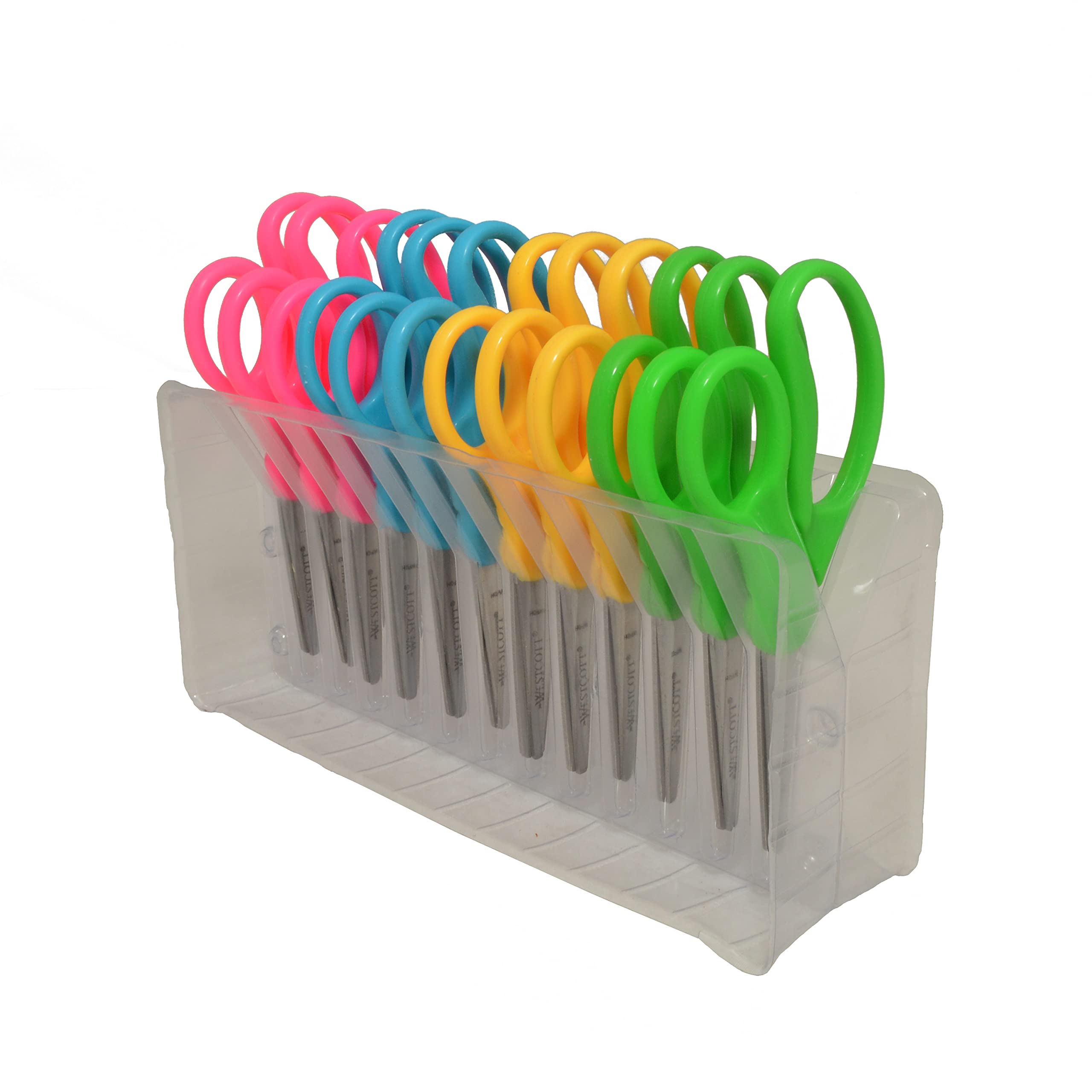 Westcott Right- & Left-Handed Scissors For Kids, 5ββ Pointed Safety Scissors, Assorted, 12 Pack (13141)